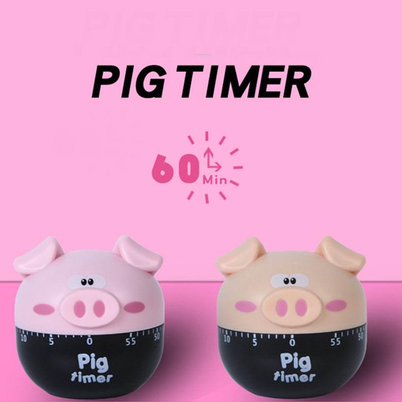 Buy Mini 60 Minutes Home Kitchen Countdown ABS Machinery Dial Pig Timer ...