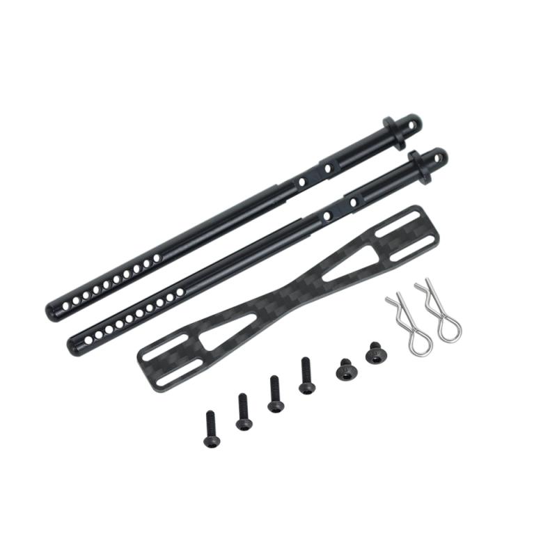 Alloy Carbon Rear Body Post Mount With Clip For Axial SCX10 II 90046 RC ...