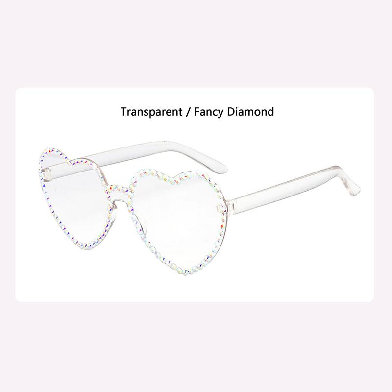 Cheap Fashion Heart Sunglasses Women Men Trendy Rimless Party Prom ...
