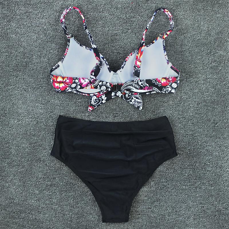 Kaufe Frauen Push Up Bikini Print Floral Badeanzug Frauen Bademode Hohe ...