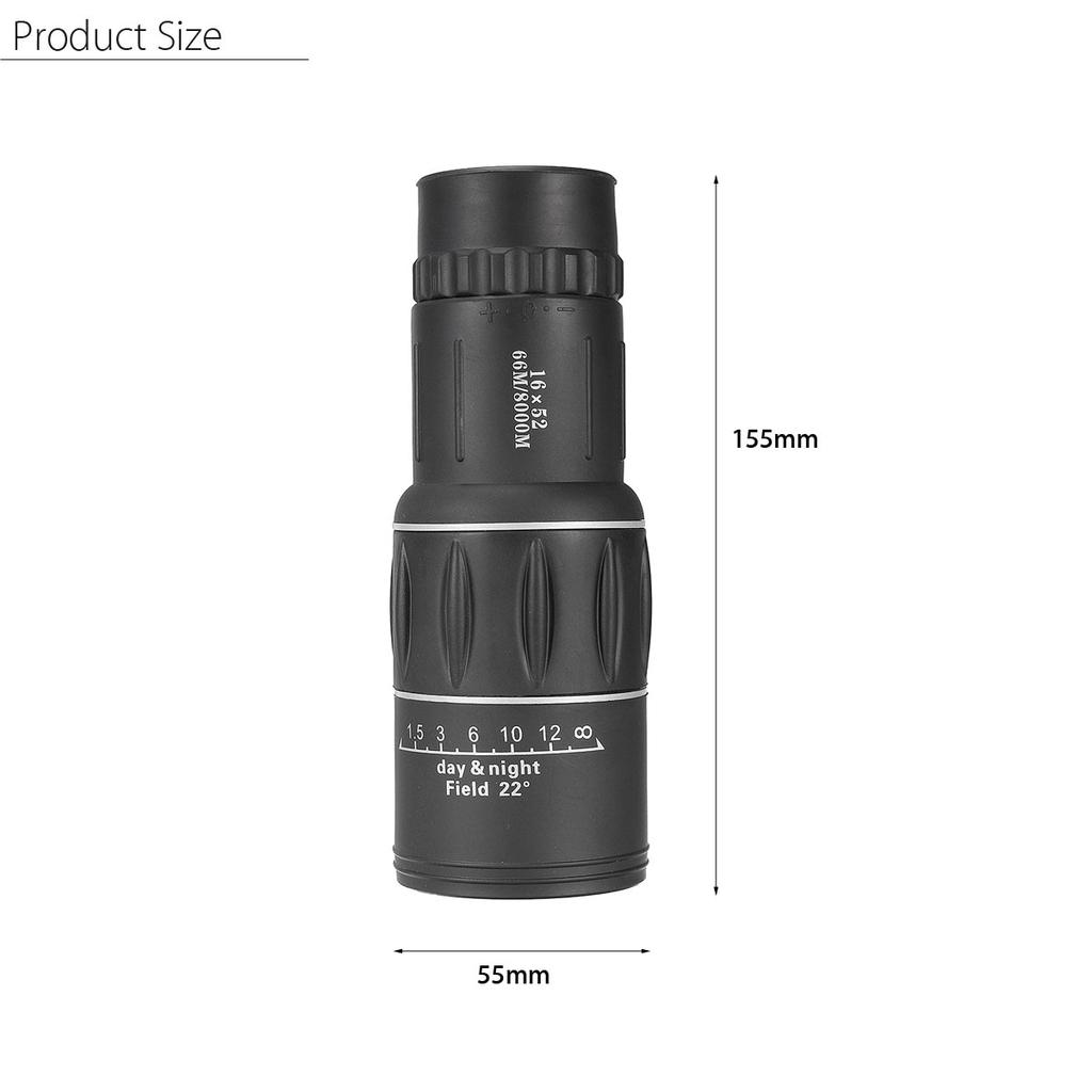 16x52 Zoom Hiking Smartphone Monocular Telescope Lens Camera HD Scope ...