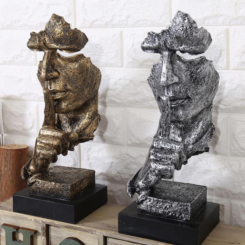 Buy Yousheng Resin Silence Is Sculpture Statuette Figurine Craft Office ...