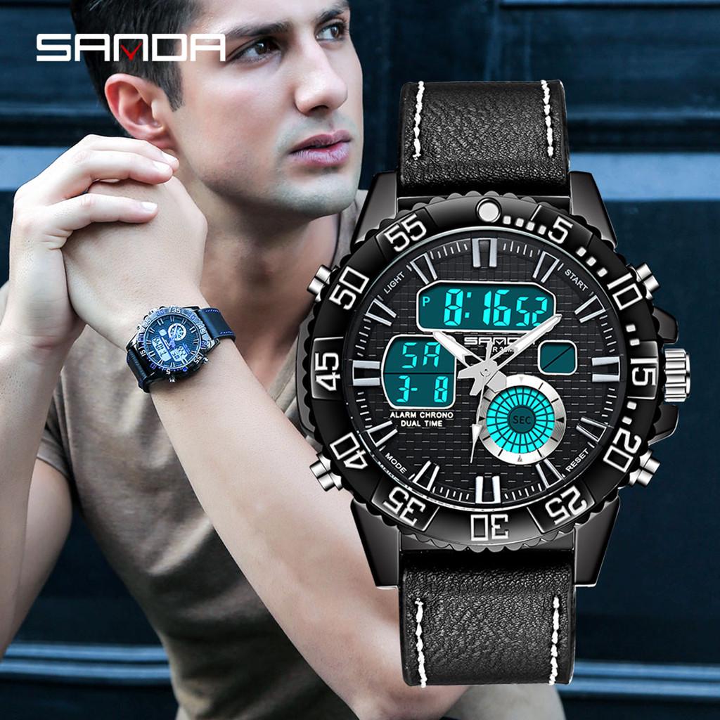 Buy Sanda LED Belt Sports Double Display Men's Classic Fashion Electronic Watch at affordable ...