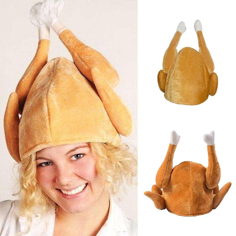 Funny Adult Hat Thanksgiving Funny Plush Roasted Turkey Hat Party ...
