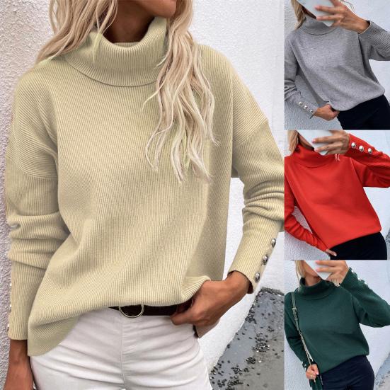 Buy Tight Cuff Lady Sweater Terrific Anti-shrink Soft Long Sleeve ...