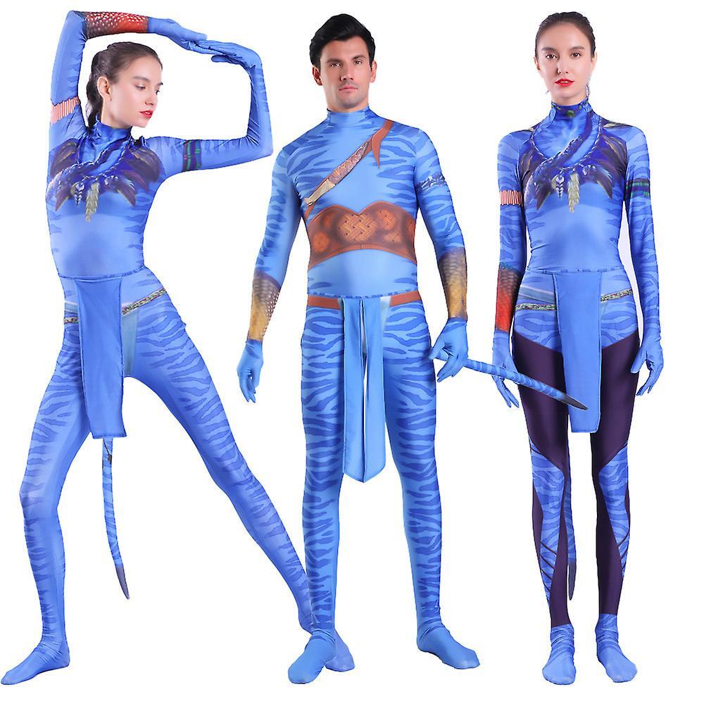 Adult Blue Alien Cosplay Costume Bodysuit With Tail: الشراء بأسعار ...