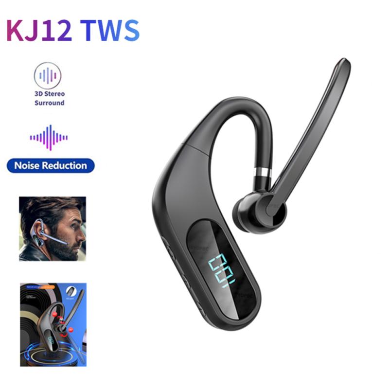 Wireless Bluetooth-compatible Headset Kj12/kj10 Business Driving Sports Cycling Ear-hook Noise ...