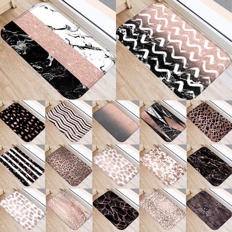 Buy 40*60cm Stone Stripe Marble Pattern Anti-Slip Suede Carpet Door Mat ...
