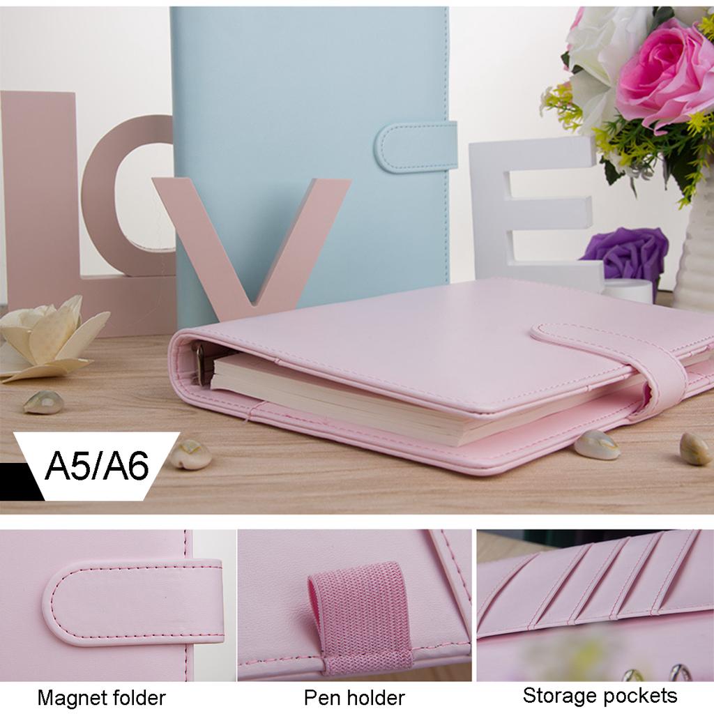 Buy A5/A6 Leather Notebook Cover Case Loose-Leaf Notebook Stationery ...