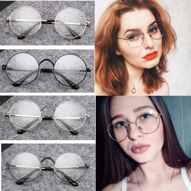 Buy Retro Office Men Metal Frame Clear Lens Round Optical Glasses ...