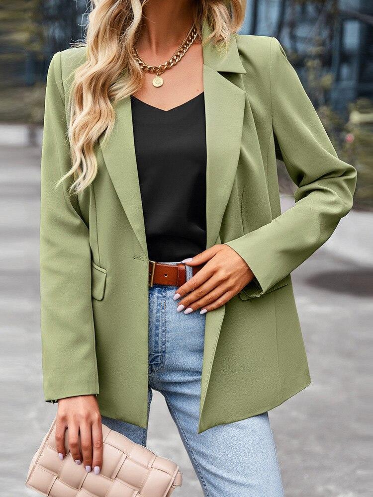 Cheap Women Blazer Office Lady Classic Chic Simple Single-Breasted ...