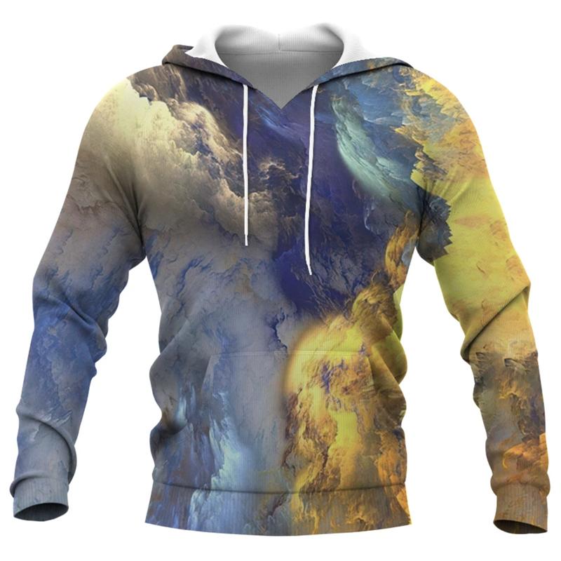 Cheap Men's Hoodie 3D Gradient Print Oversized Pullovers 2024 New ...