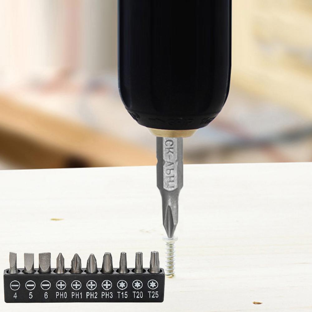 10pcs Insert Bit Set Torx Flat Head Cross Hex Shank Screwdriver Head ...