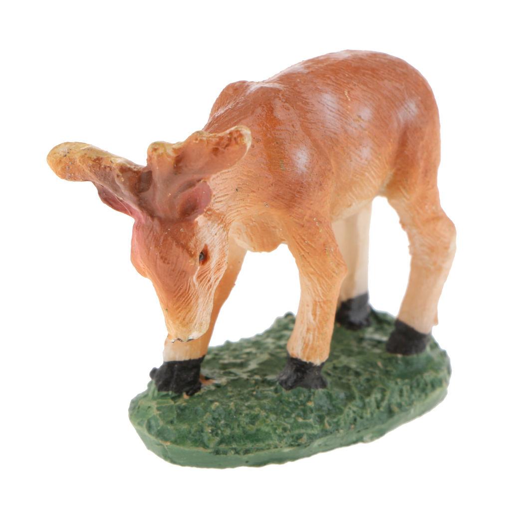 Buy Mini Deer Figurines Lawn Ornament Animal Statues Garden Art A at ...