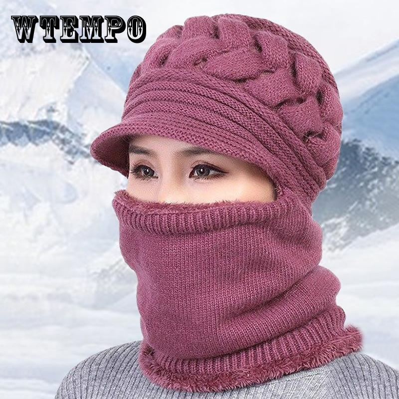 Buy Warm Hat Women's Winter Woolen Hat with Velvet To Keep Warm Cycling ...