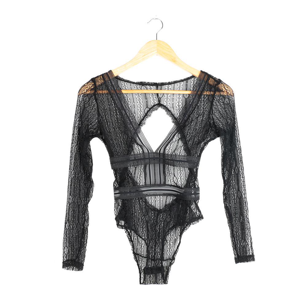 V-neck Sexy Clothes Erotic Lingerie Bowknot Hollow Teddy Intimate Lace ...