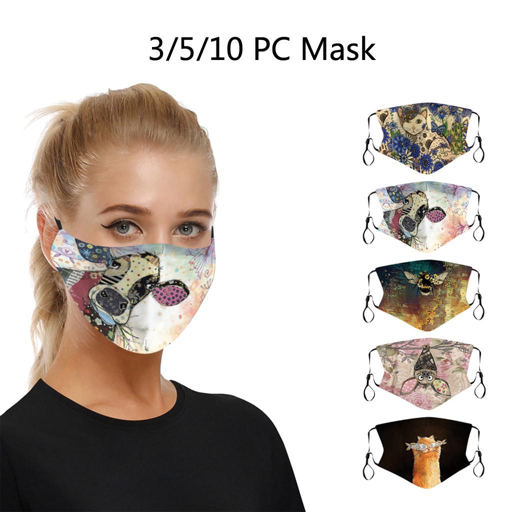 Buy 3/5/10pc Mouth Masks for Protection Face Mask Washable Earloop Mask ...