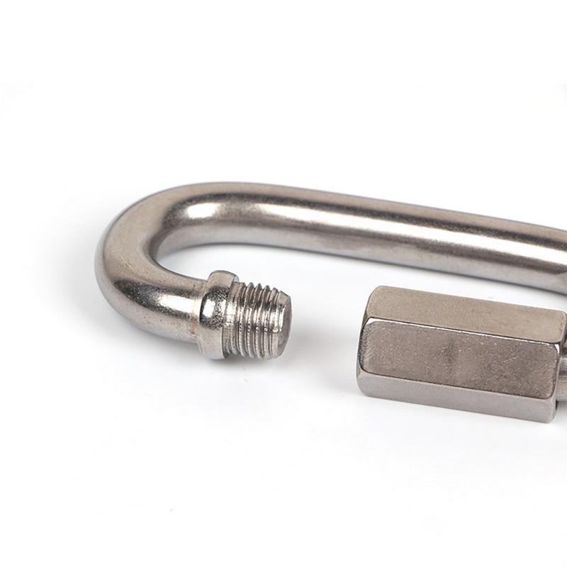 Stainless Steel Chain Quick Link Marine Oval Thread Carabiner Chain ...