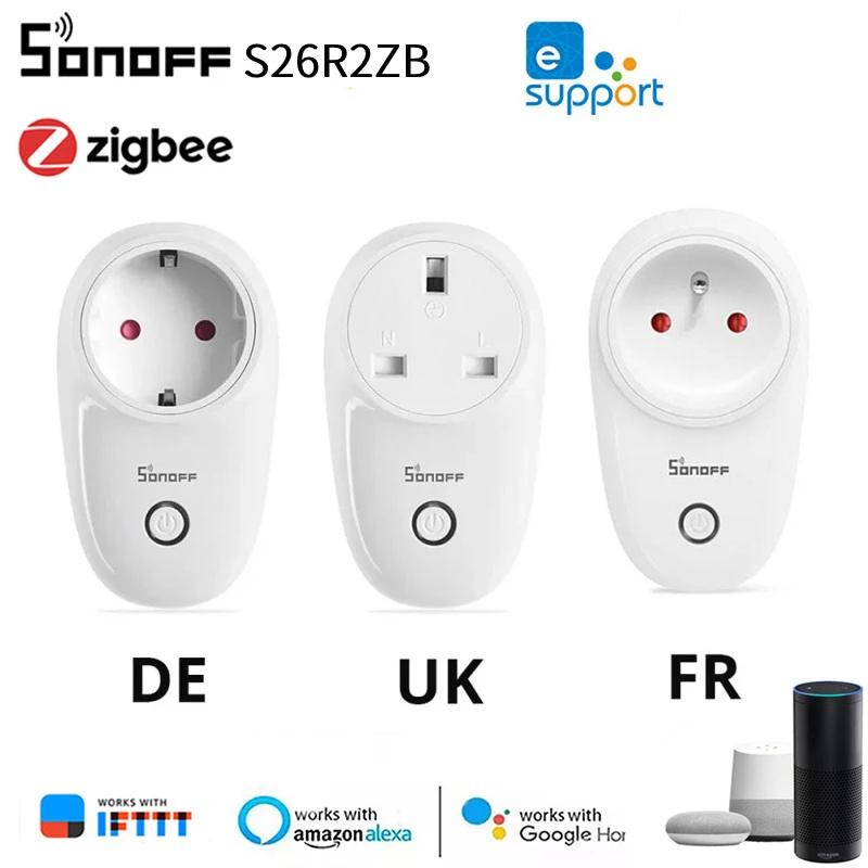 Buy 16A SONOFF S26R2ZB ZigBee Smart Plug Smart Home UK/ DE/ FR Voice Remote Control Switch ...