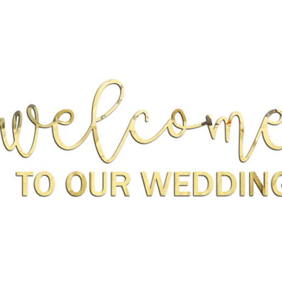 Buy 1 Sheet Acrylic Sticker 3D Removable Welcome Letters Wall ...