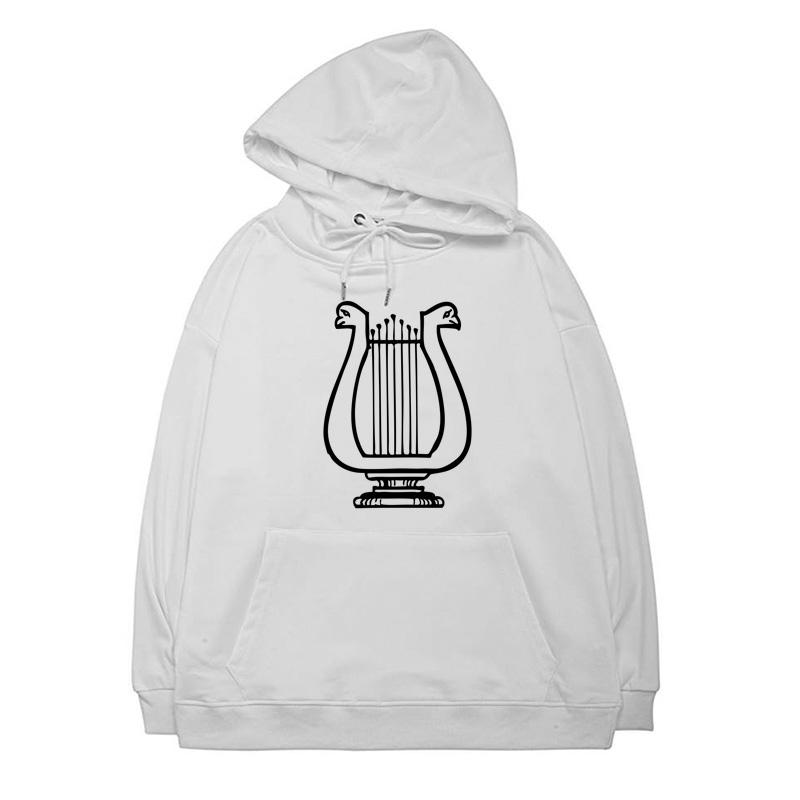 Buy Autumn Limited Edition Exclusive Lyre Print Unisex White Hoodies ...
