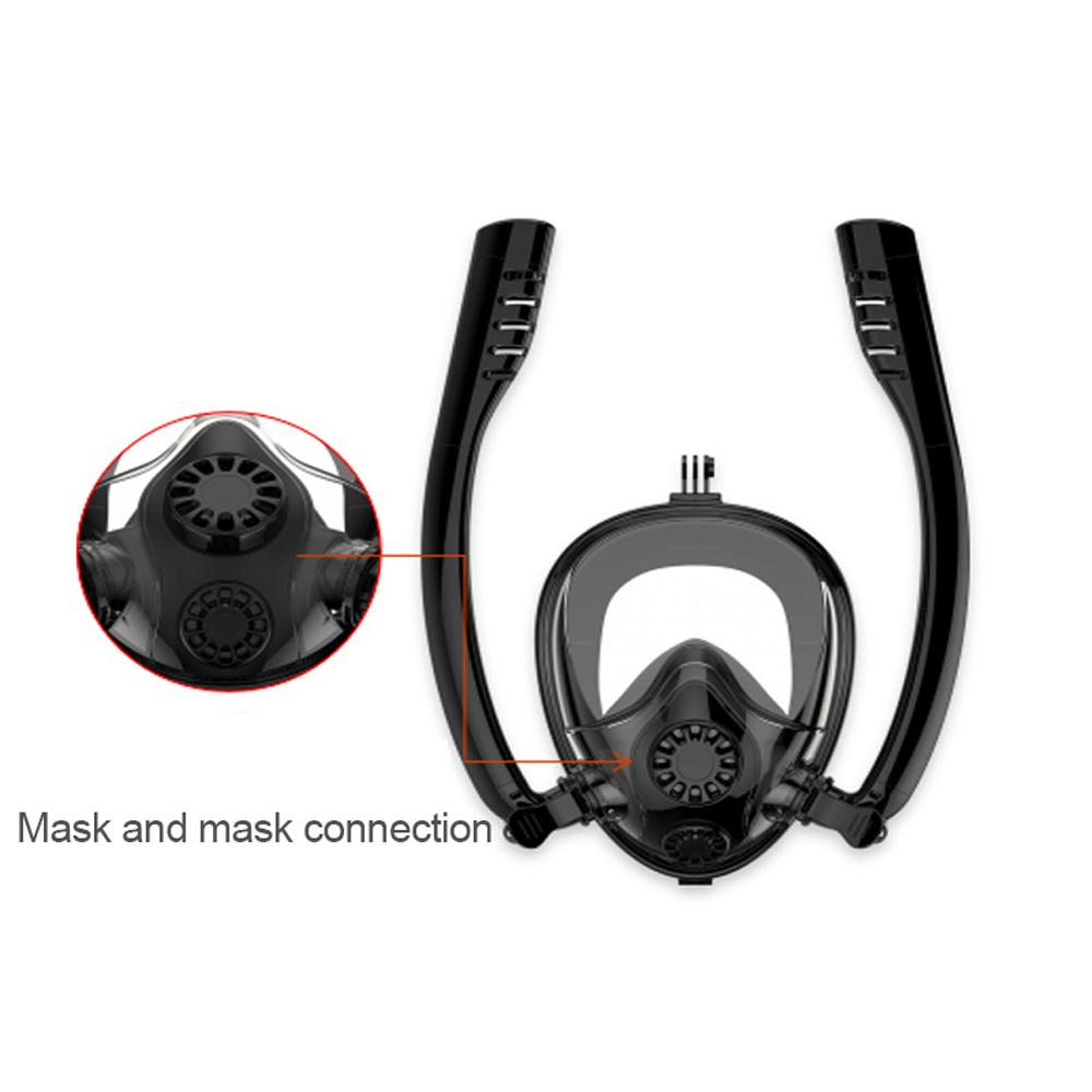 Buy Double Breath Tube Swimming Mask Full Face Under Water Snorkel ...