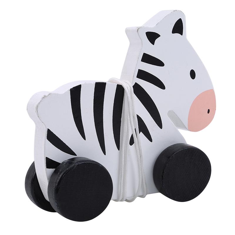 Wooden Cute Animal Giraffe Wooden Pull Toy with String for Toddler Boys ...