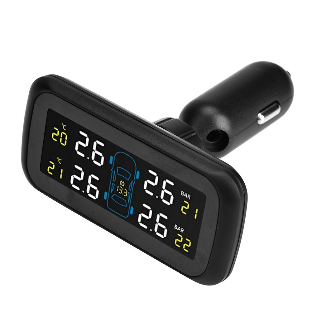 Buy Car TPMS Tyre Pressure Monitoring System LCD Cigarette Lighter USB ...