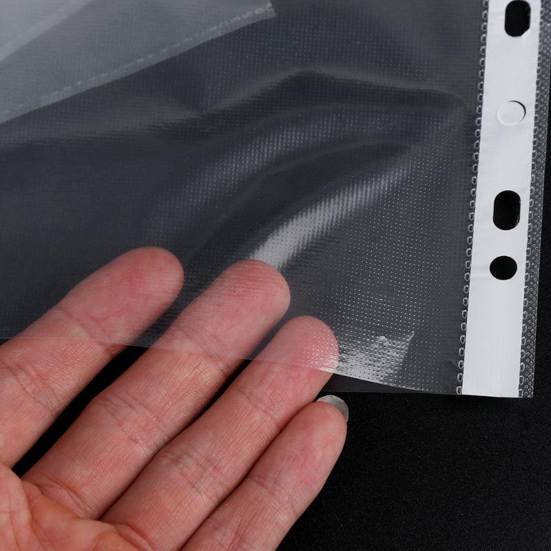 100pcs A4 Transparent Perforated File Storage Document Folder Case Bag ...