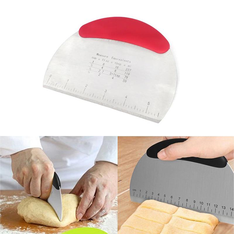 Buy 1 Pcs Stainless Steel Dough Scraper Cake Spatula Baking Pastry ...