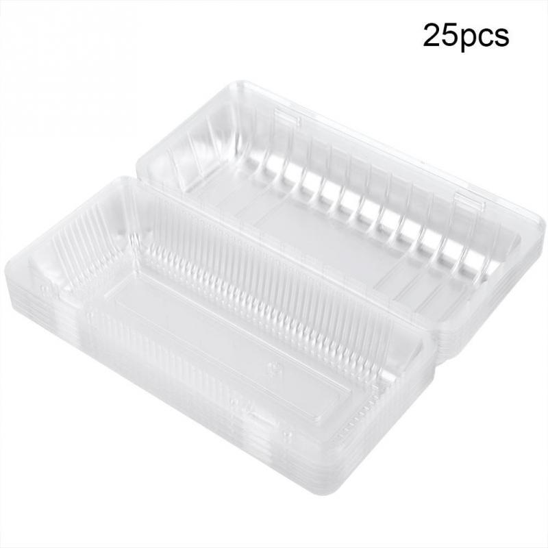 25 PCS Disposable Plastic Hinged Loaf Container Food Fruit Storage Box ...