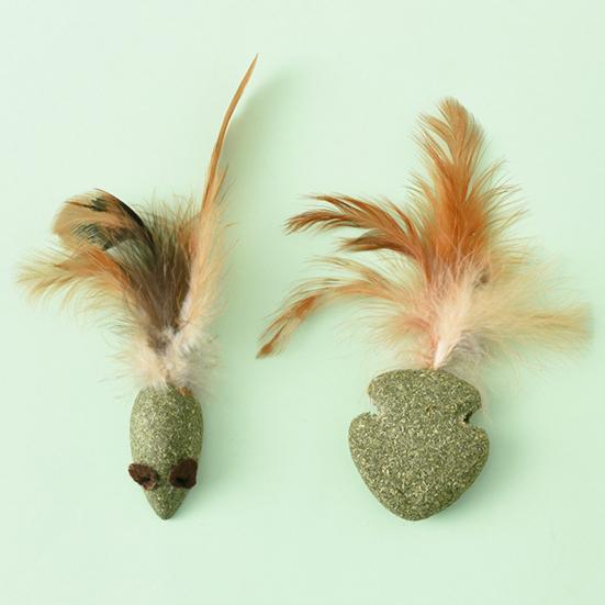 Buy Safe with Feather Fish Rat Shape Healthy Kitten Snack Chew Toy Pet ...
