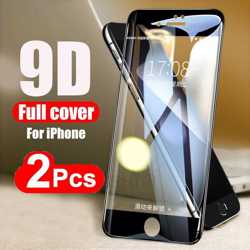 Buy 9D Protective Glass for iPhone 7 Screen Protector For iPhone 8 Xr ...