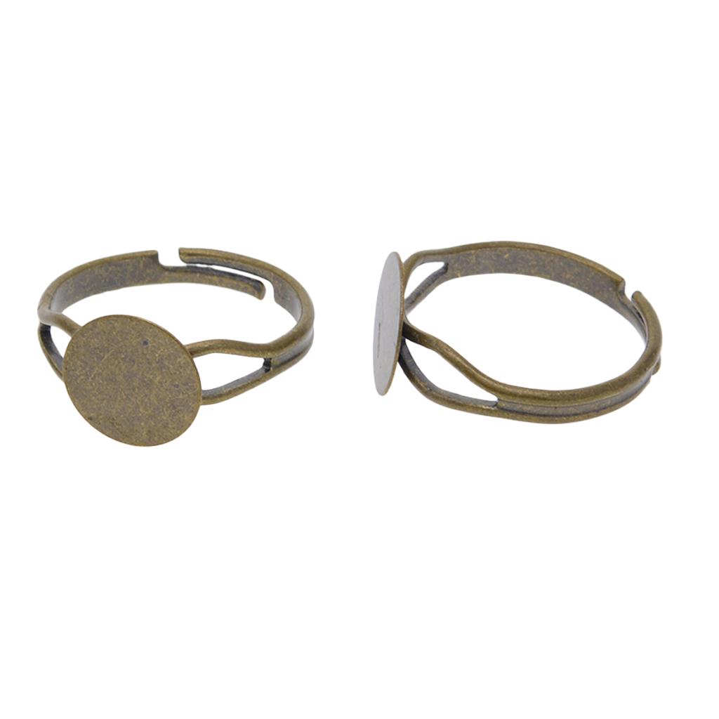 Buy 20x Adjustable Round Plate Ring Bases Bronze at affordable prices ...