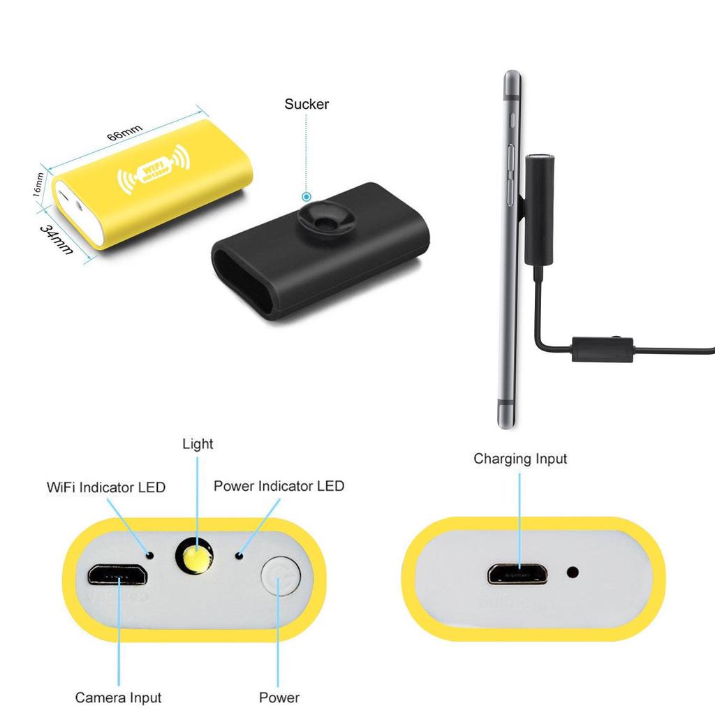 Buy IP68 Waterproof 1200P Wireless Inspection Wifi Endoscope USB ...