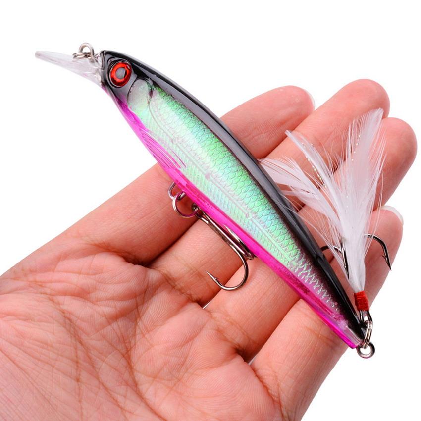 Cheap Mt Sports 1PCS Laser Minnow Fishing Lure 11CM 13G pesca hooks fish wobbler tackle ...