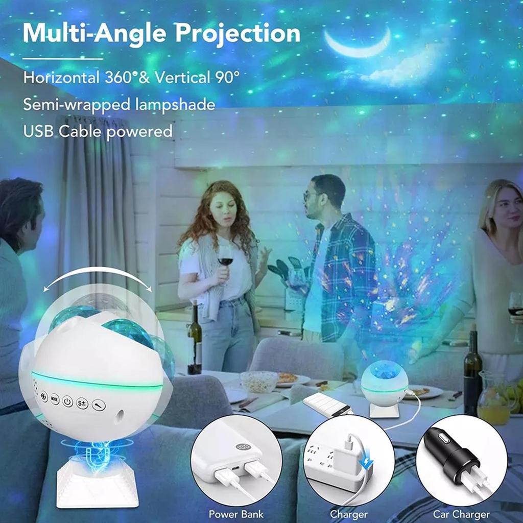 Satın alın LED Starry Sky Projector Galaxy Projector Night Lamp LED Projector Wave Lamp Ocean ...