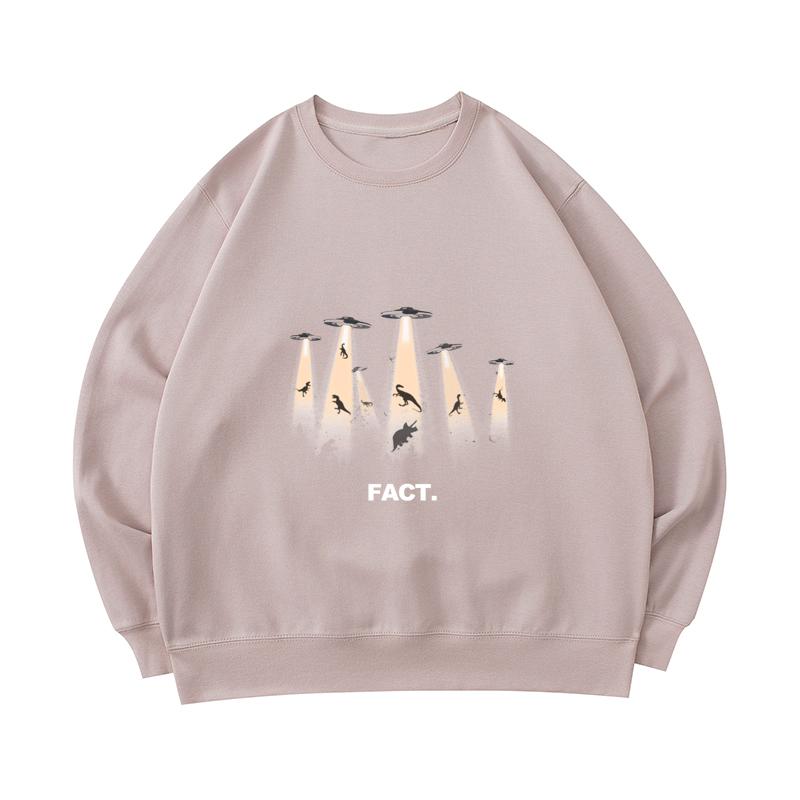 Buy Men's 300 GSM 100% Cotton Sweatshirt Dinosaur Alien Abduction Funny ...