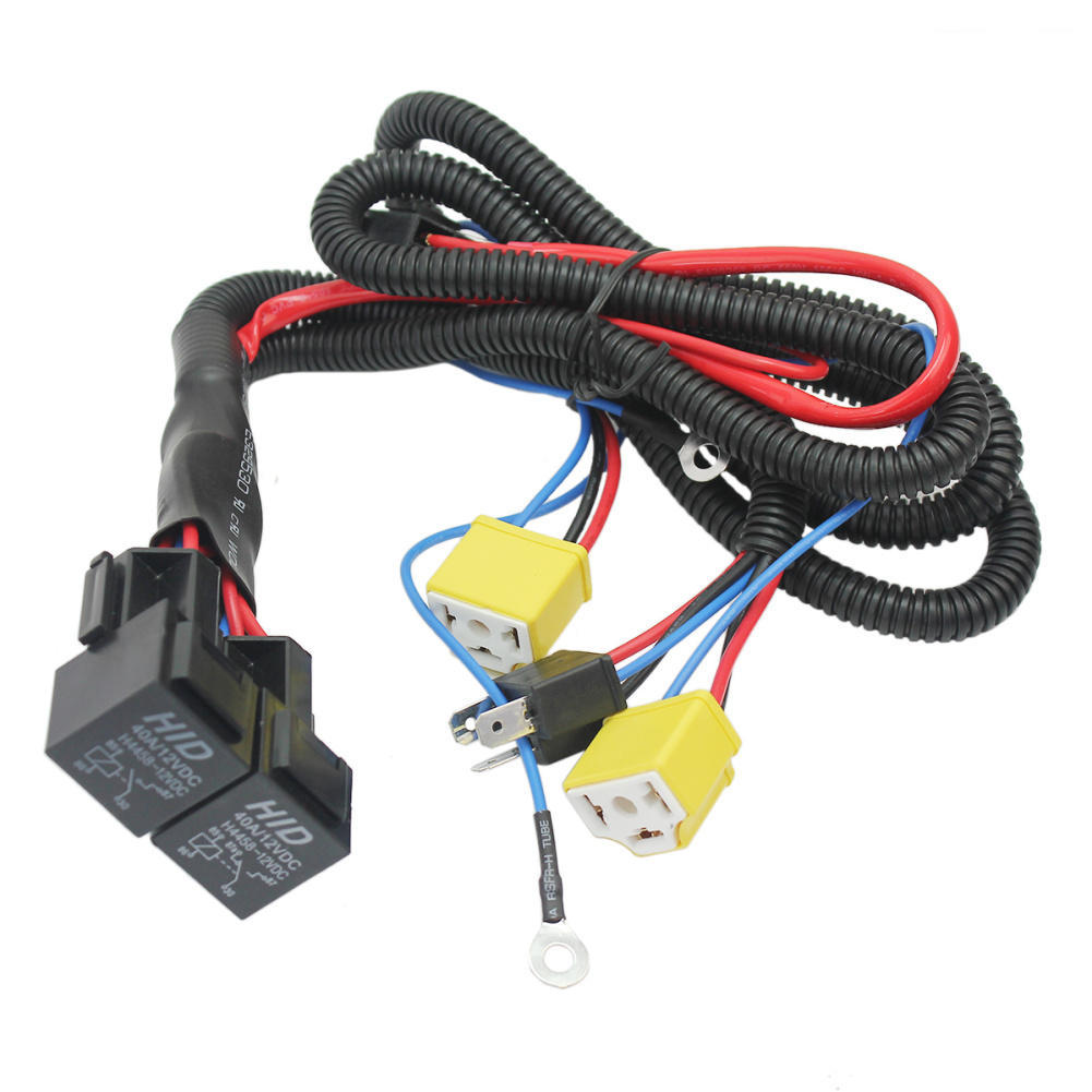 Buy H4 9003 Fused Halogen Wiring Harness Headlight Booster Relay 12V ...