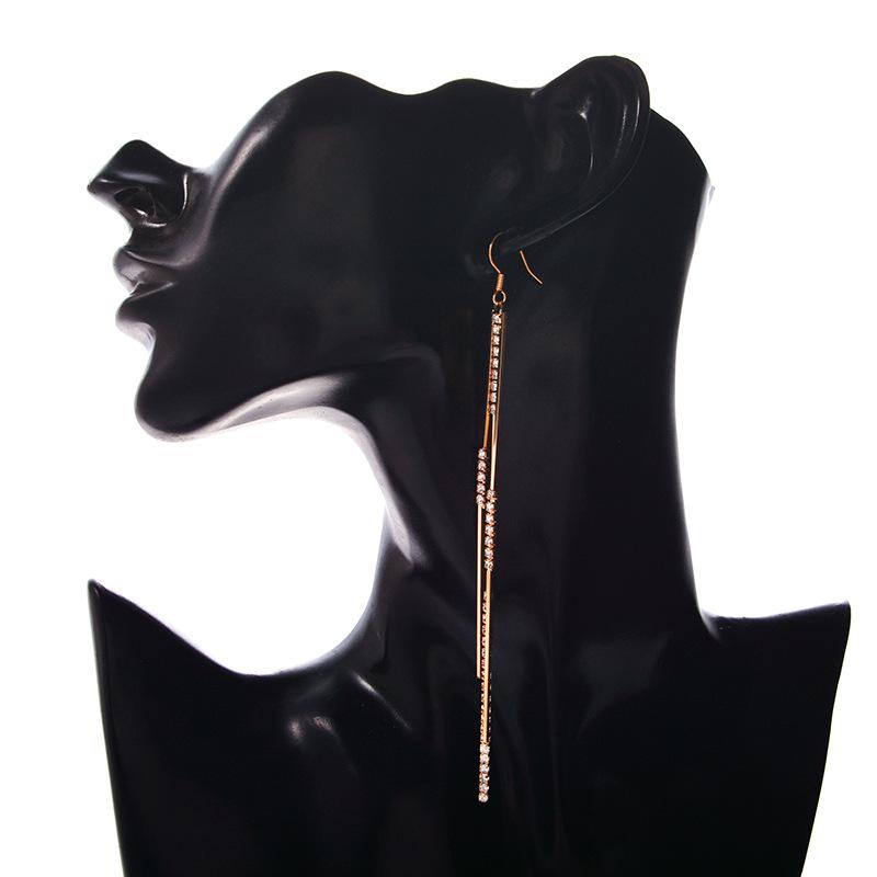 Buy Simple Asymmetric Earrings Geometric Tassel Creative Fashion Long ...