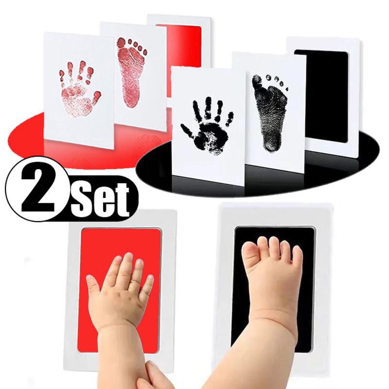 Buy 2 Set Baby Handprint Footprints Ink Pads Safe Non-toxic No-Touch ...