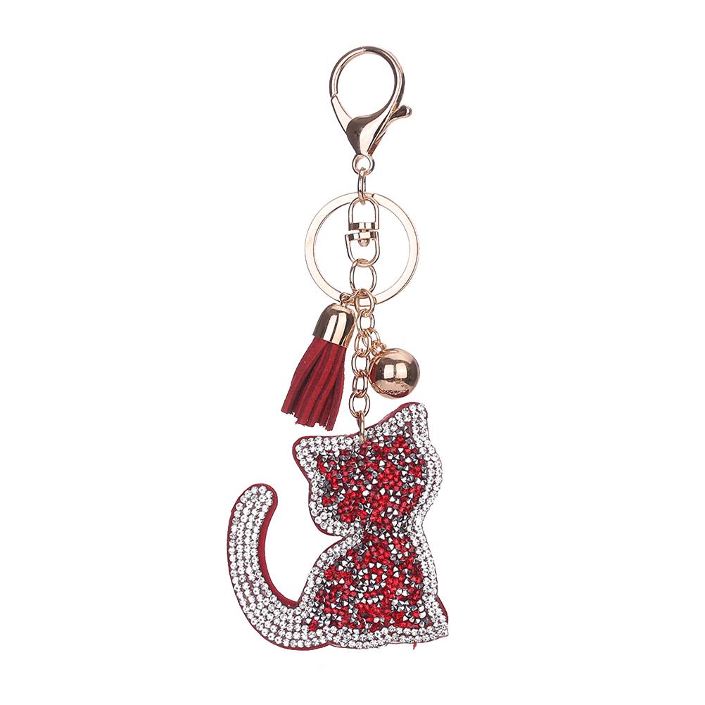 Buy Beautiful Cute Cat Keychain Hand Bag Pendant Two-Tone Diamond Gift ...