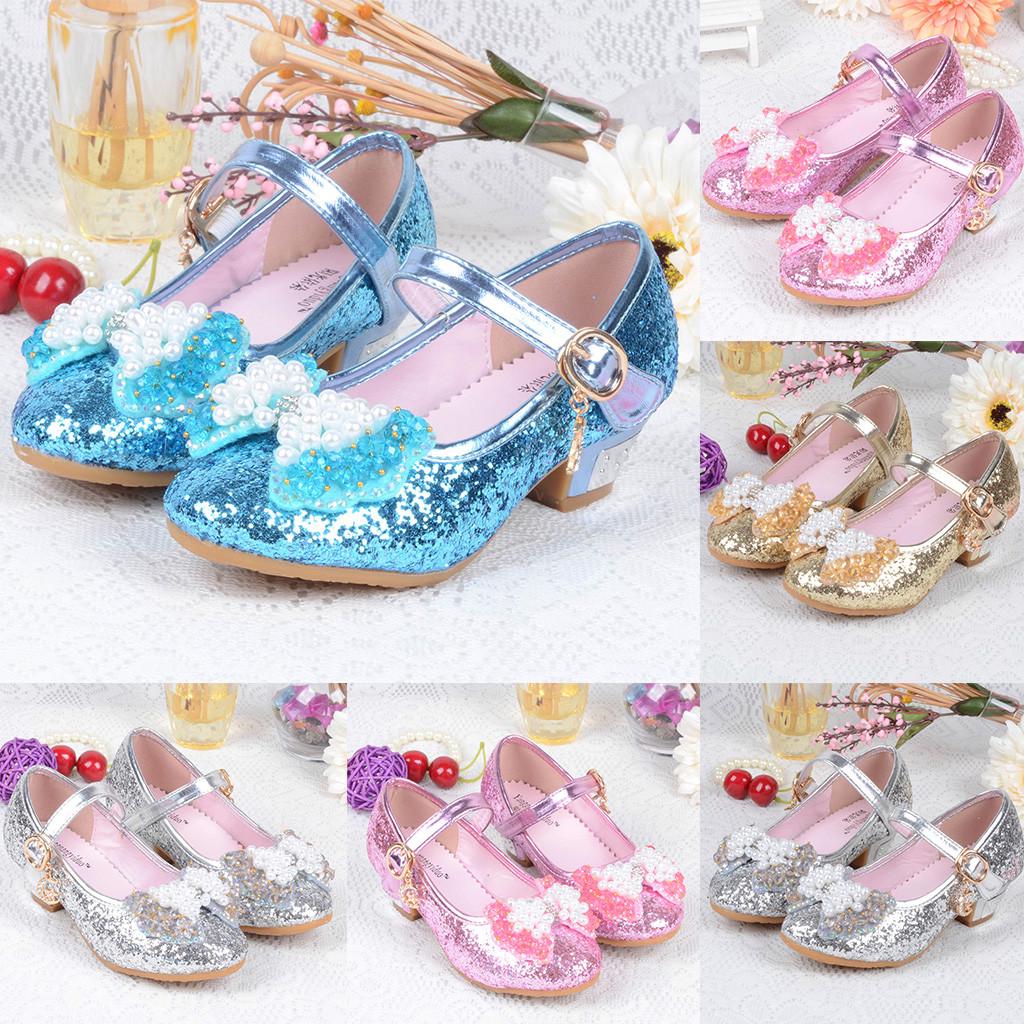 Buy JLN Pearl Crystal Bling Bowknot Single Princess Shoes Infant Kids Baby Girls Sandals at ...