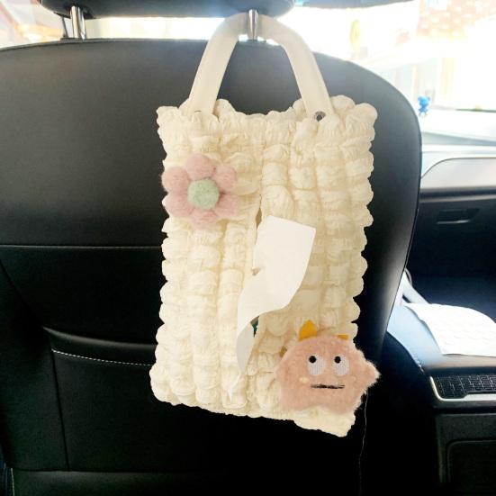 Tidying Foldable Hanging Paper Box Practical Flower Car Headrest Tissue ...