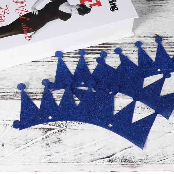12Pcs Glitter Birthday Crown Hats Party Hats Princess Prince Crowns for ...