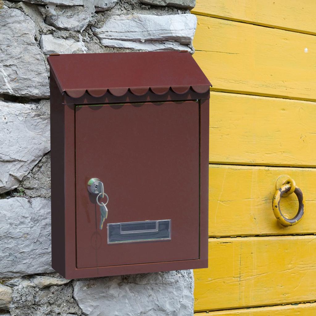 Buy Rustproof Mailbox 22x6.5x30cm Wall Mounted Mail Box Secure Case ...
