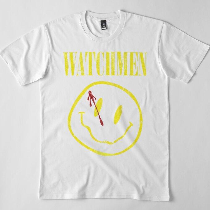 Buy Men Premium Cotton T-Shirt Watchmen Print Tees Funny Harajuku Style ...