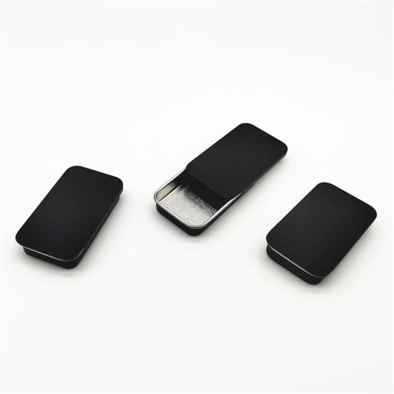 Buy Mini Black Frosted Sliding Cover Push Pull Tin Box Portable Usb ...