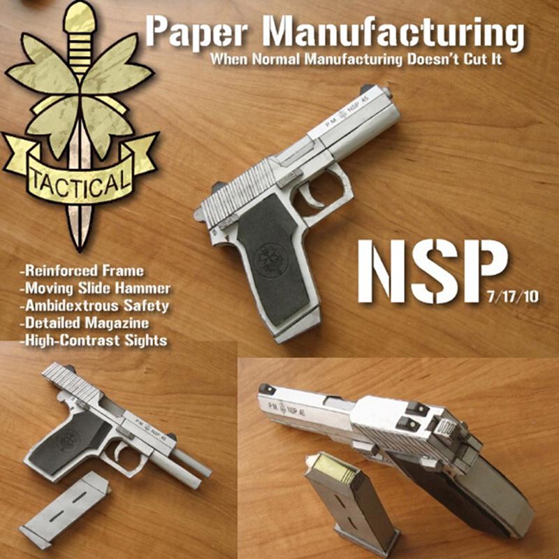 1:1 Simulation Gun 3D Paper Model Diy Papercraft Toy-buy at a low ...