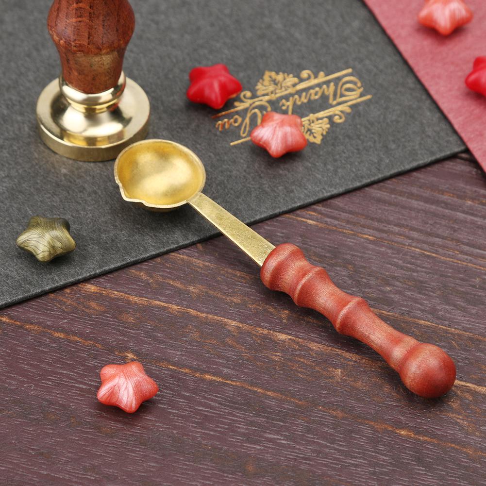 Buy Vintage Sealing Stamp Spoon Wooden Handle Wax Melting Spoons for ...